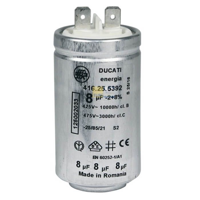 Kondensator 8, 00µF mit Steckfahnen (10016847)